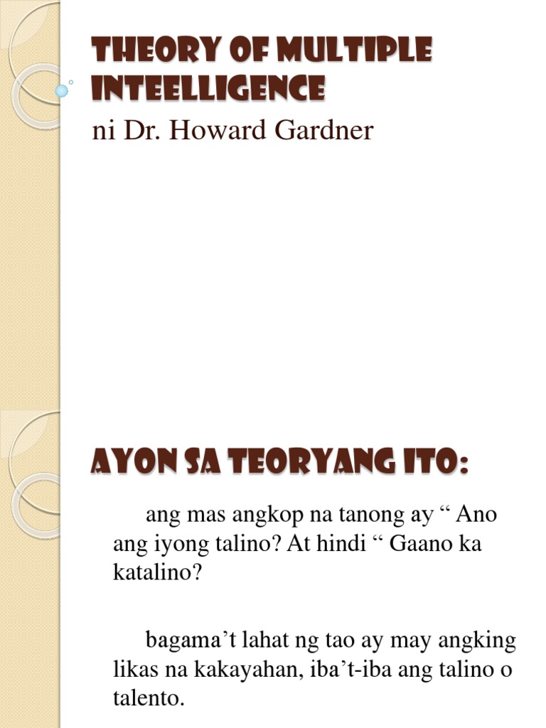 Theory of Multiple Intelligence | PDF