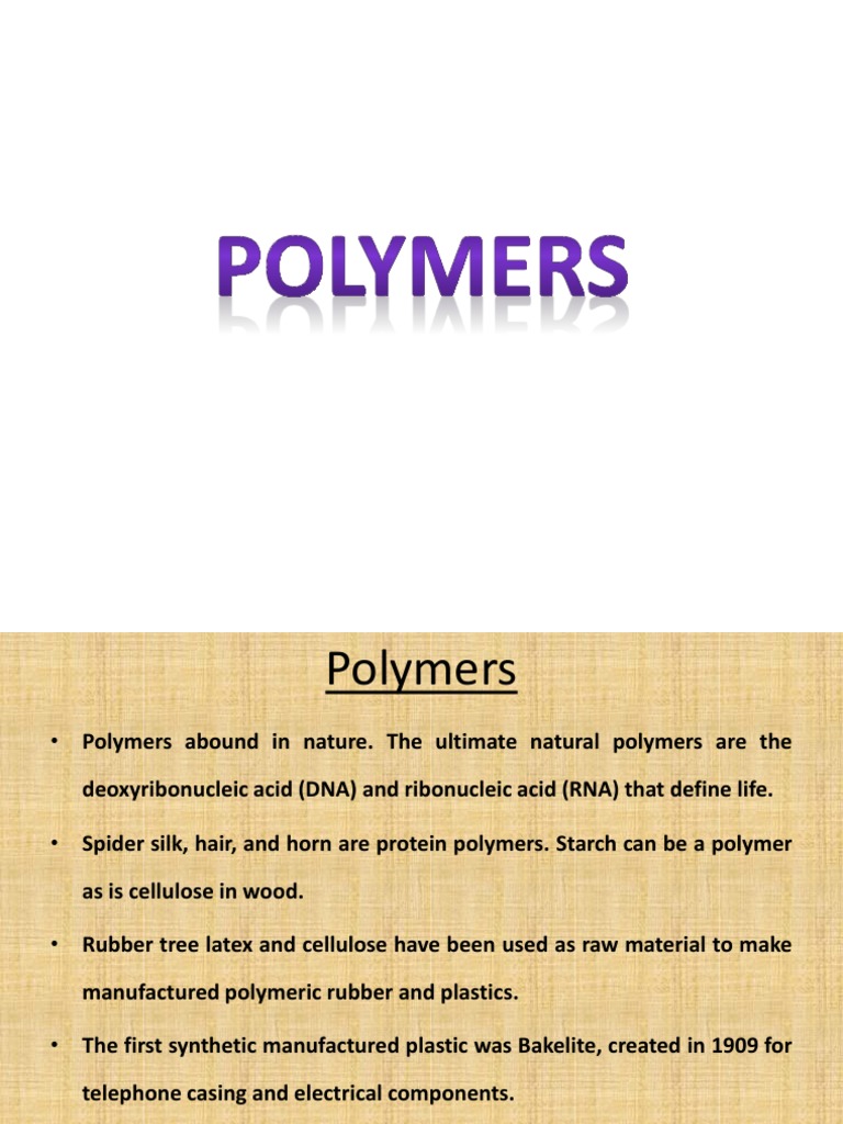 Polymers Introduction | PDF | Polymerization | Polymers