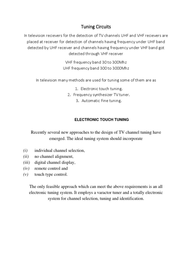 Tuning Circuits | PDF | Electronic Engineering | Electrical Engineering