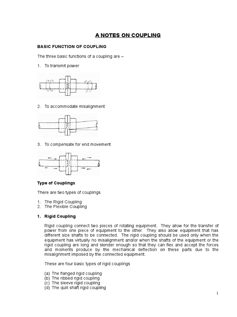 A Notes On Coupling: Basic Function of Coupling | PDF | Machines ...