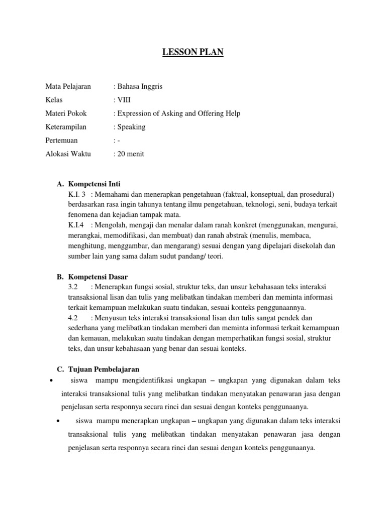 Contoh RPP Micro Teaching | PDF