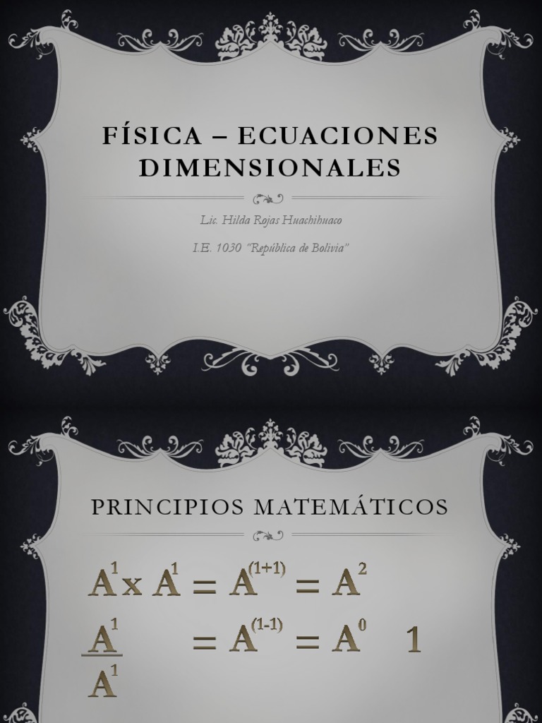 Ecuaciones Dimensionales en Física | PDF