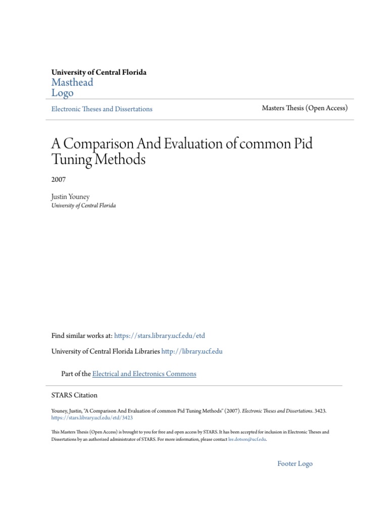 #8 Comparison of Common PID Tuning Methods PDF | PDF | Control Theory | Applied Mathematics