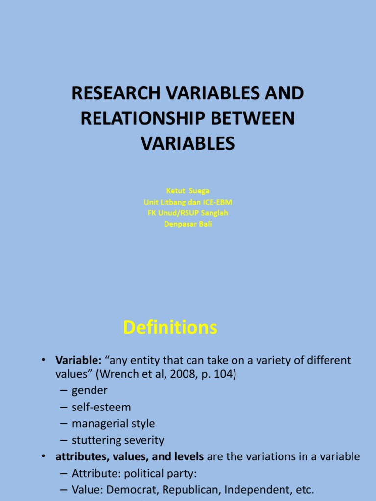Research Variables | PDF | Dependent And Independent Variables ...
