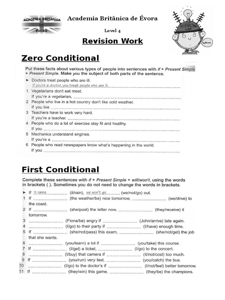 Zero Conditional: Revision Work | PDF