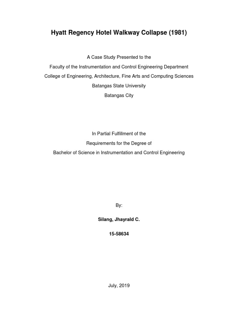 Hyatt Regency Hotel Walkway Collapse Pdf Engineering Economic Sectors