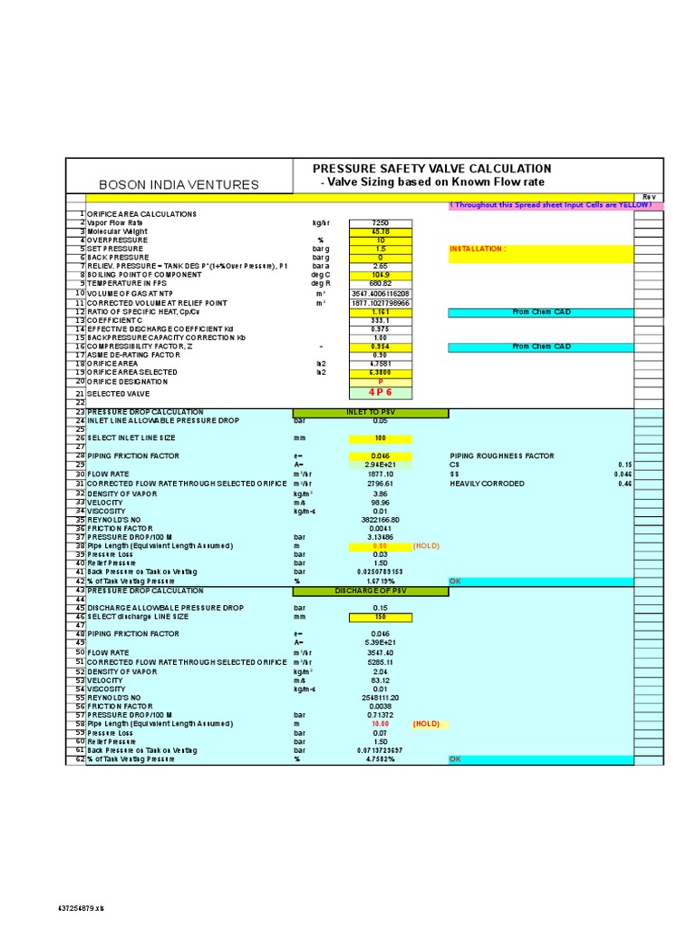 Pressure Relief Valve Sizing Tool | PDF | Flow Measurement | Energy ...
