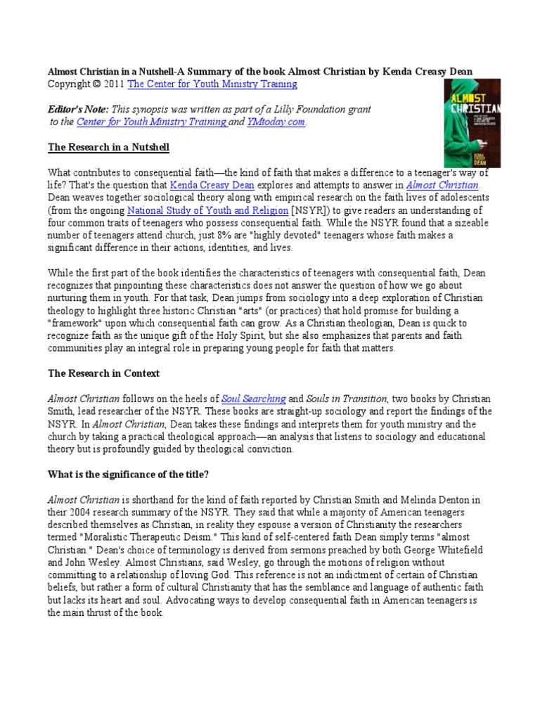 Almost Christian | PDF | Faith | Adolescence