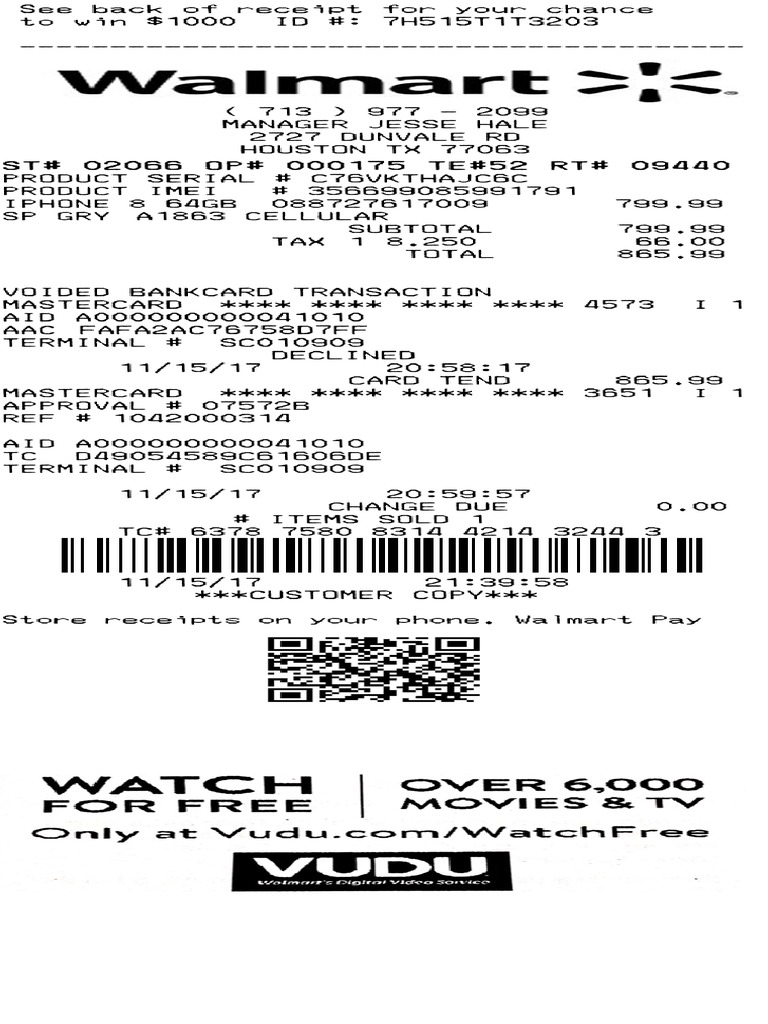 Walmart Receipt | PDF