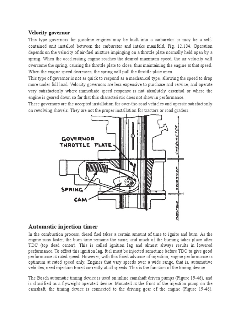 Velocity Governor | PDF | Throttle | Fuel Injection