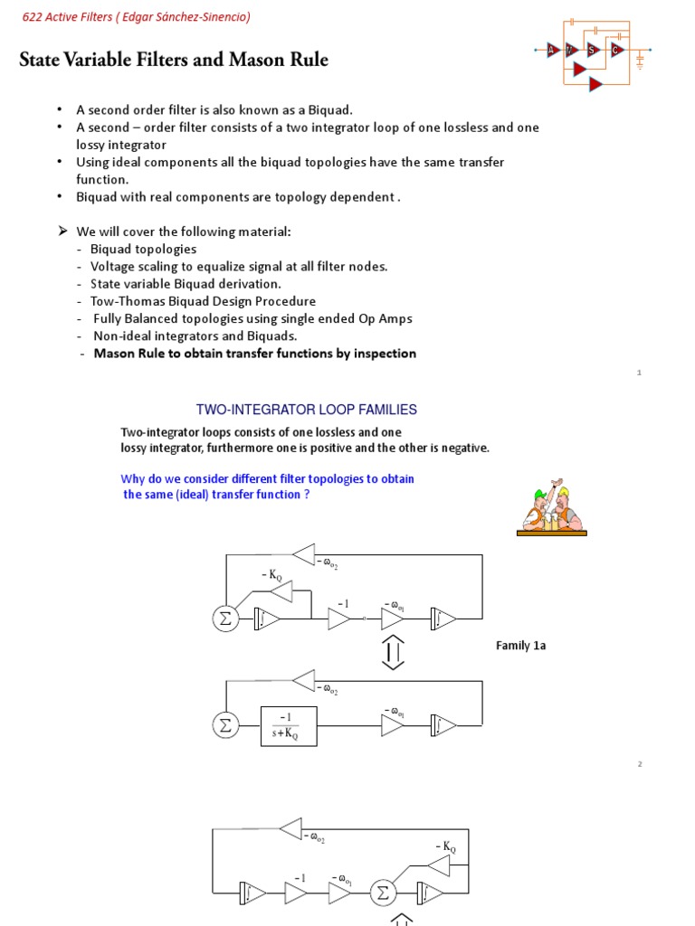 622 Lecture 3 Two Integrator Active RC Filters and Mason | Download Free PDF | Equalization ...