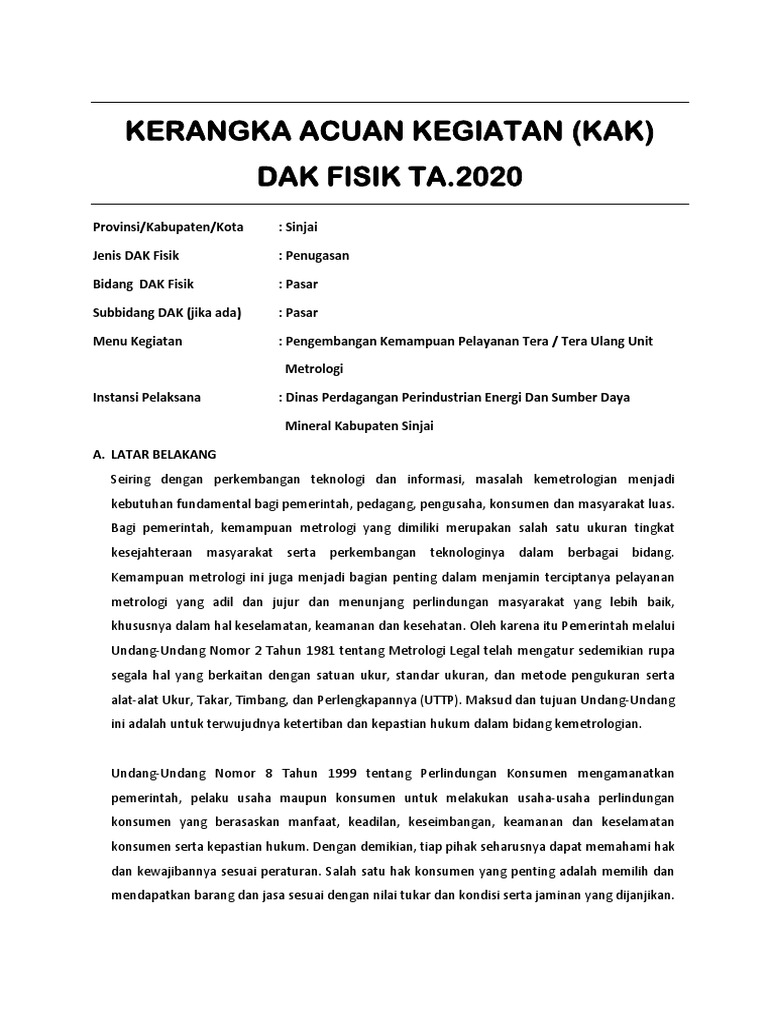 Tor Proposal Tera Ulang 2020 | PDF