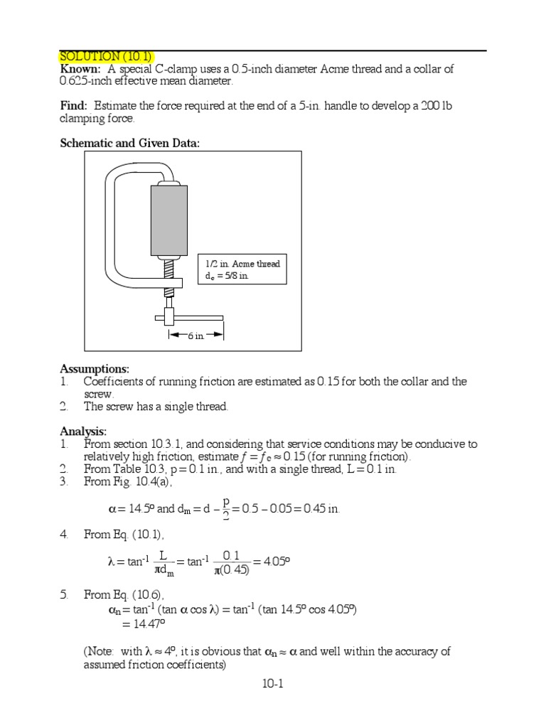 Screw Problems | PDF | Screw | Yield (Engineering)