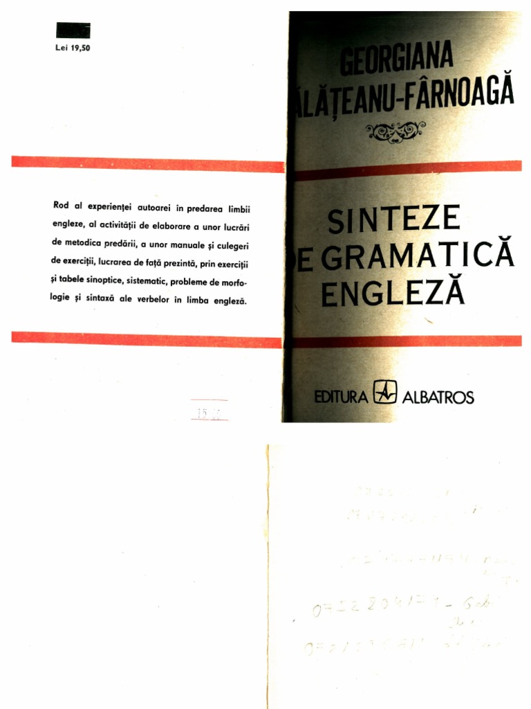 Sinteze de Gramatica Engleza | PDF