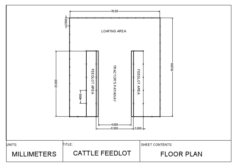 Millimeters Cattle Feedlot Floor Plan: Loafing Area | PDF