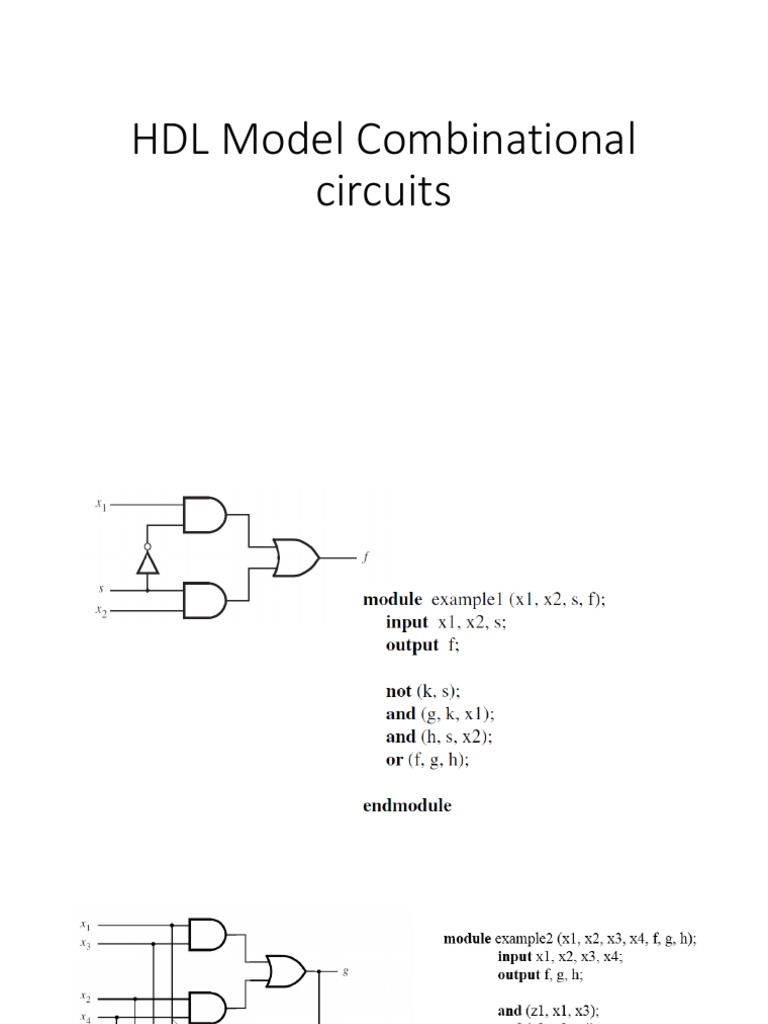 Hdl Model Combinational Circuit Pdf Mathematical Logic Electronic Design