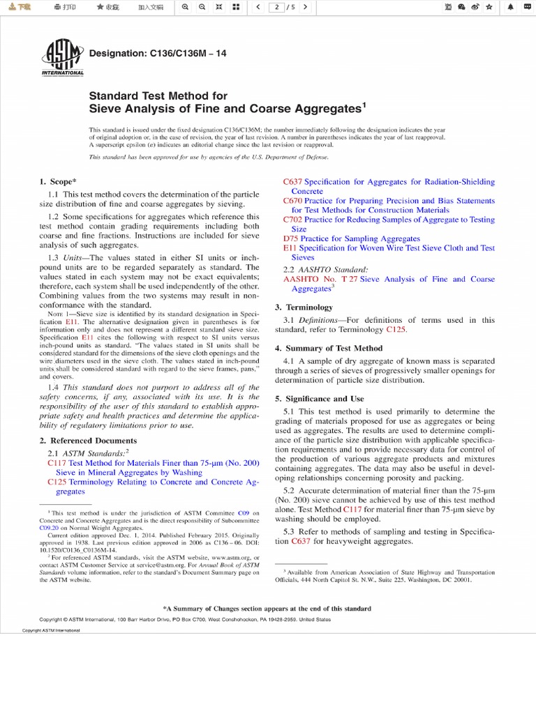 Astm C136 C136M - 14 | PDF