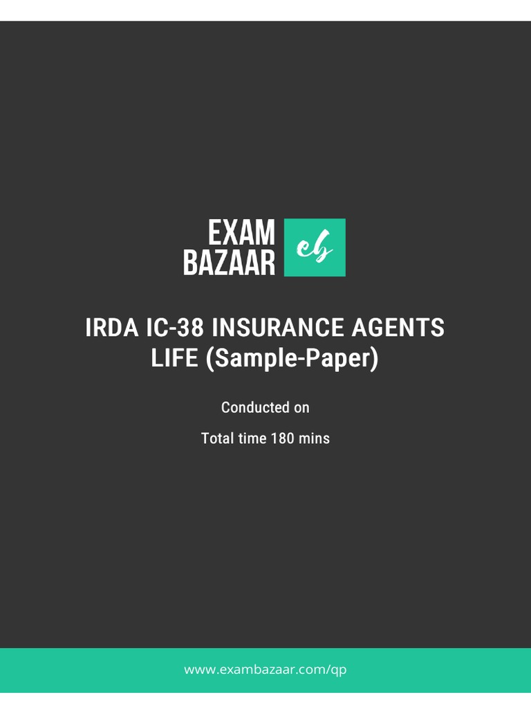IRDA IC-38 Insurance - Life PDF | PDF | Insurance | Multiple Choice