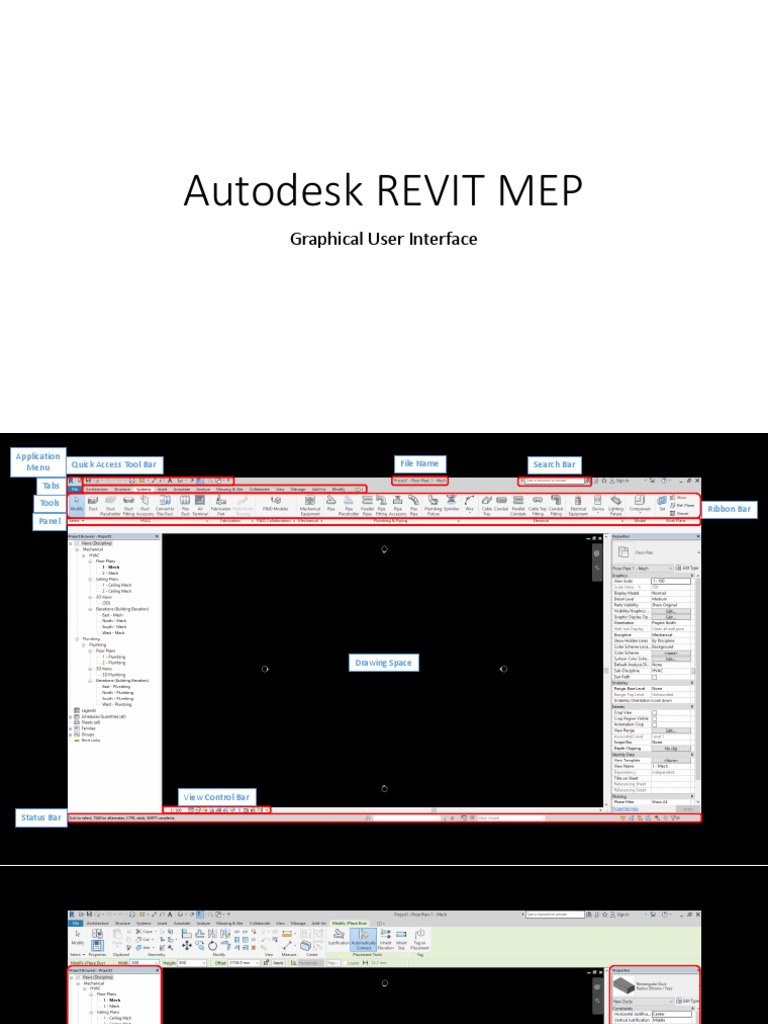 Autodesk REVIT MEP Interface Overview | PDF