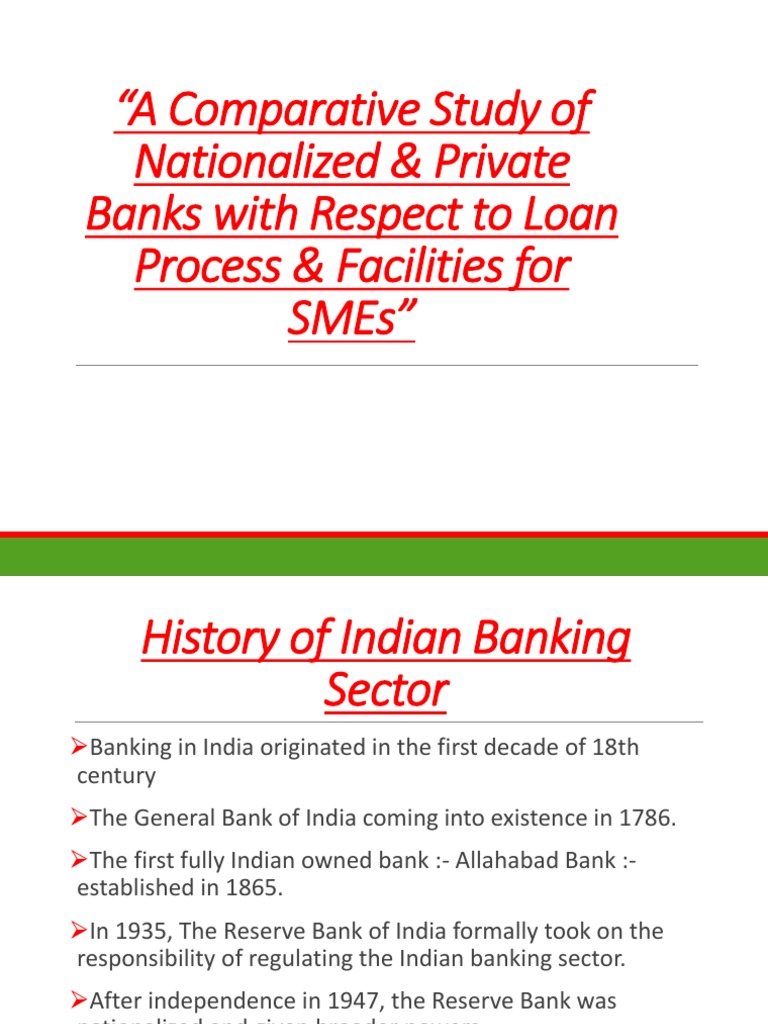 A Comparative Study of Nationalized & Private Banks With Respect To ...