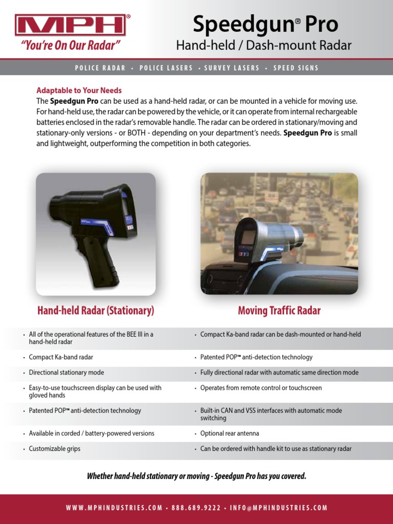 Speedgun Pro Brochure | PDF | Radar | Transportation Engineering