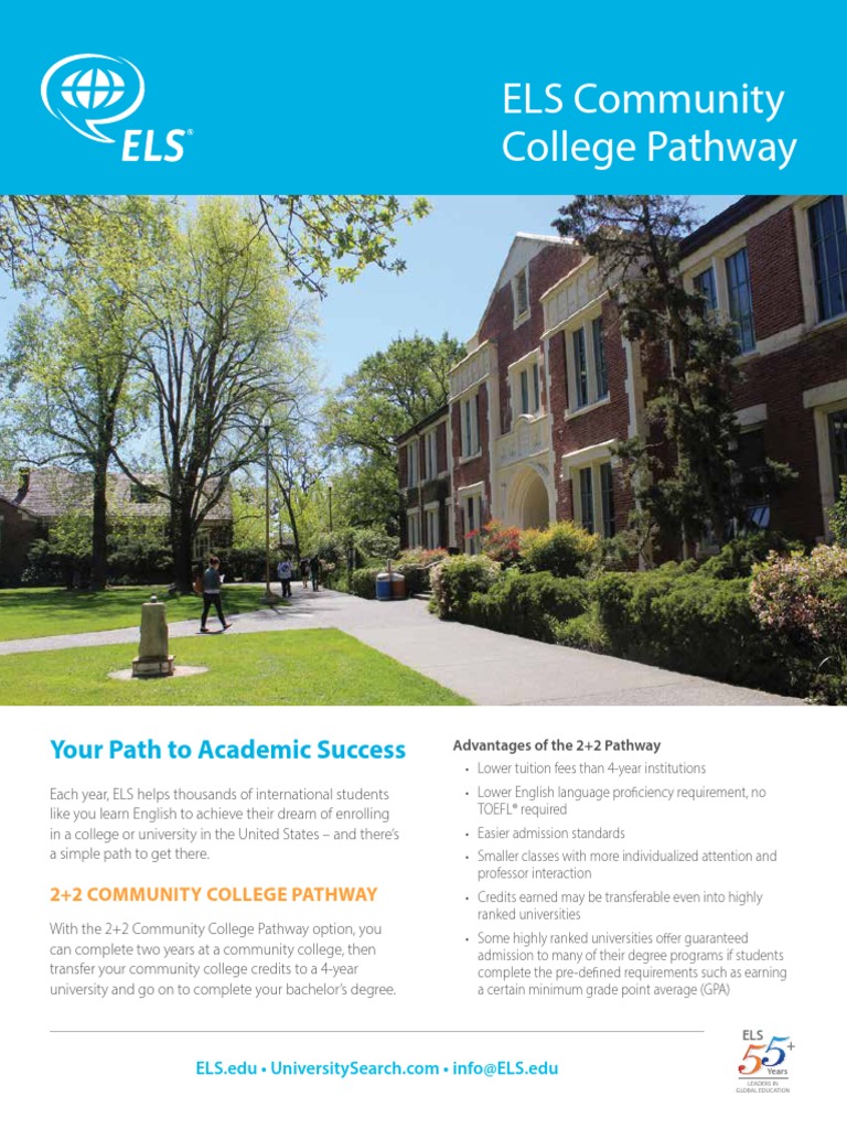2018 ELS Community College Pathway Flyer | PDF | University And College ...