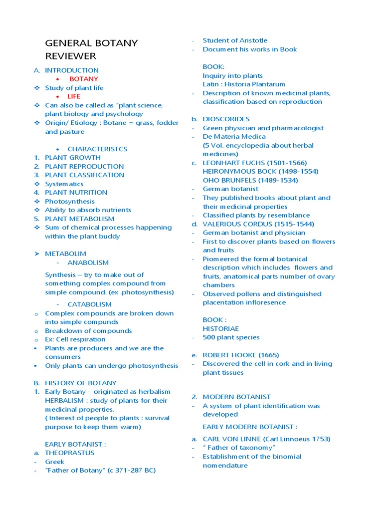 General Botany | PDF | Botany | Plants