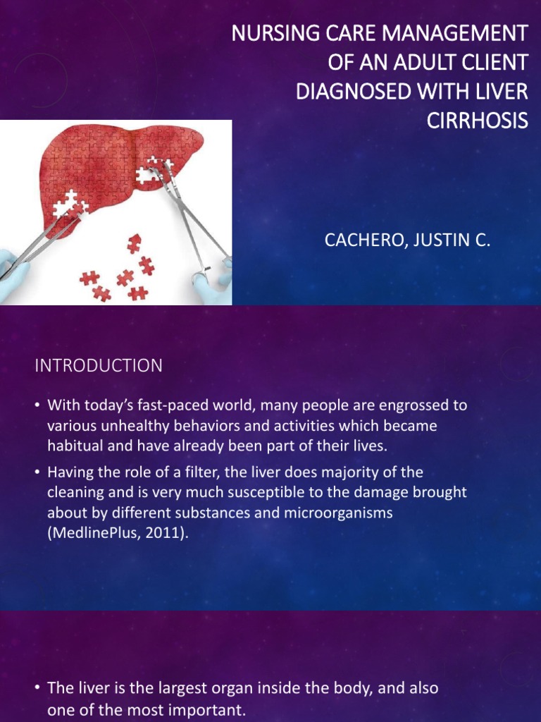 Comprehensive Nursing Care Plan for an Adult Client with Liver ...