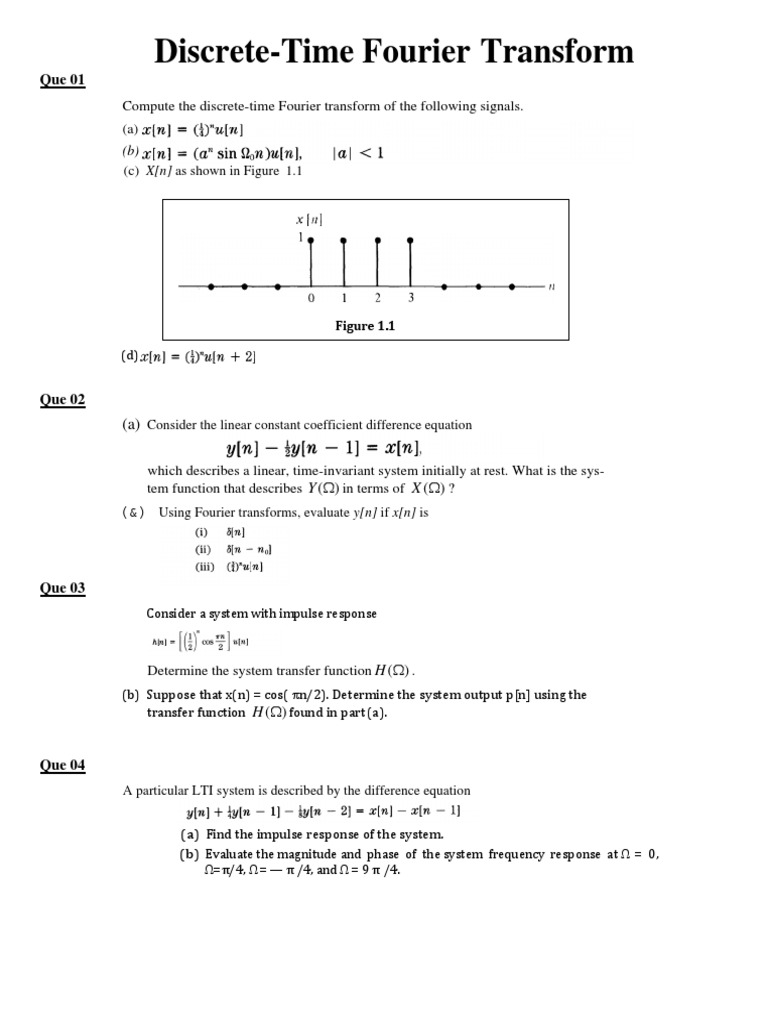 DiscreteTime Fourier Transform - PDF | PDF | Discrete Time And ...