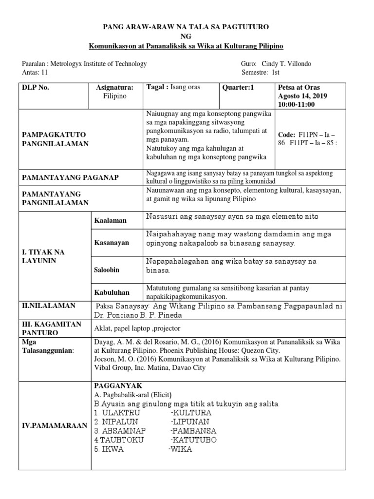 DLL Ikatlong Araw | PDF