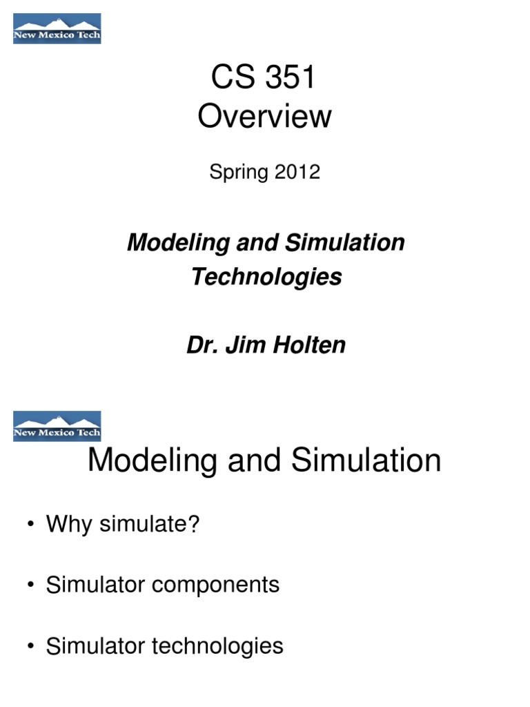Modeling and Simulation Technologies: Spring 2012 | PDF