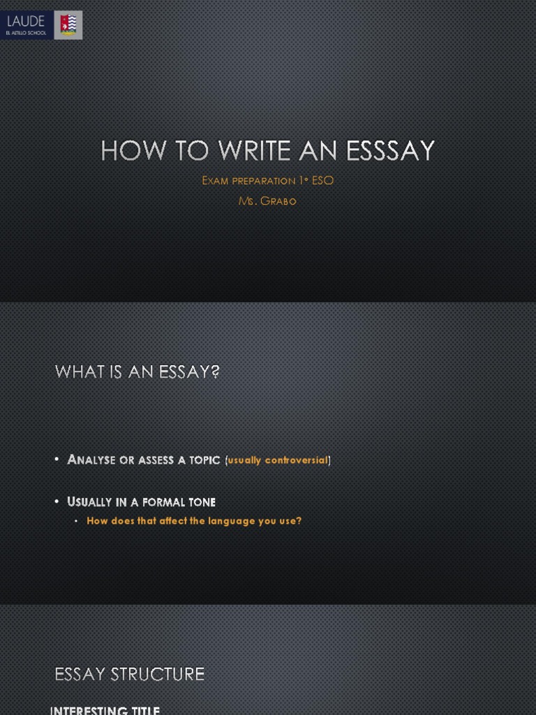 How To Write An Esssay | PDF