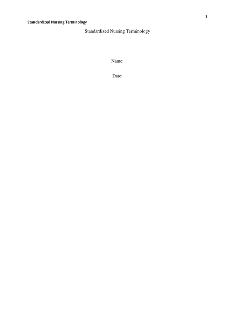 1 Standardized Nursing Terminology | PDF | Nursing | Health Informatics