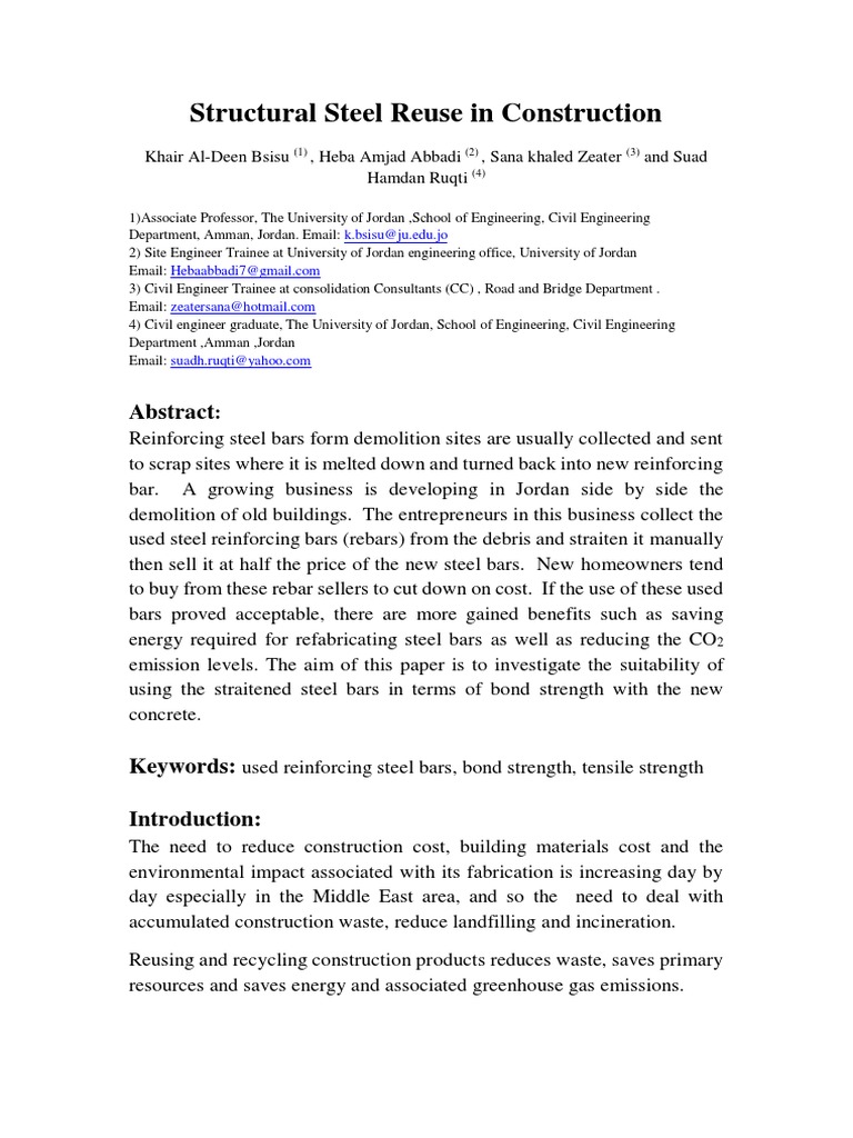 Structural Steel Reuse in Construction | Download Free PDF | Scrap | Waste