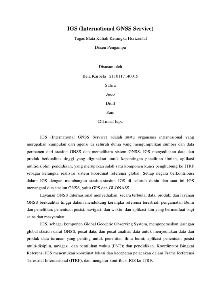 IGS (International GNSS Service) | PDF