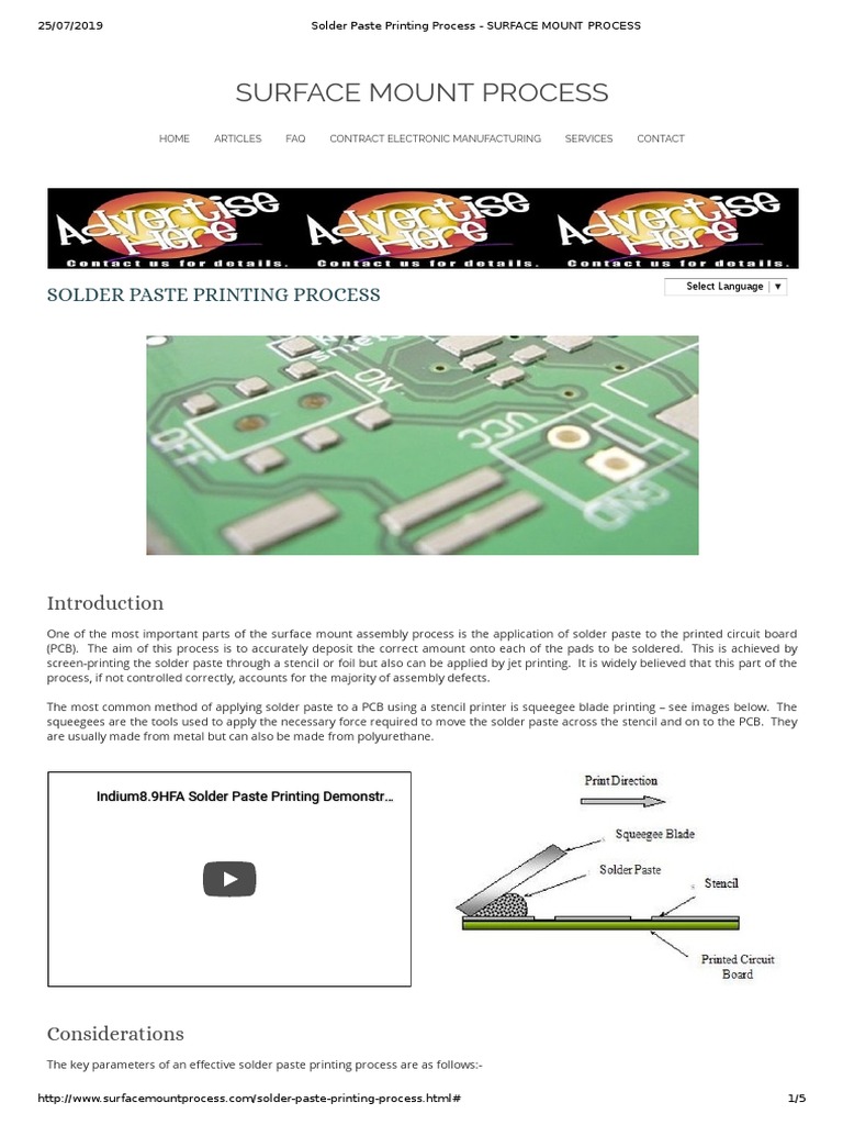 Solder Paste Printing Process - Surface Mount Process | PDF | Industrial Processes | Nature
