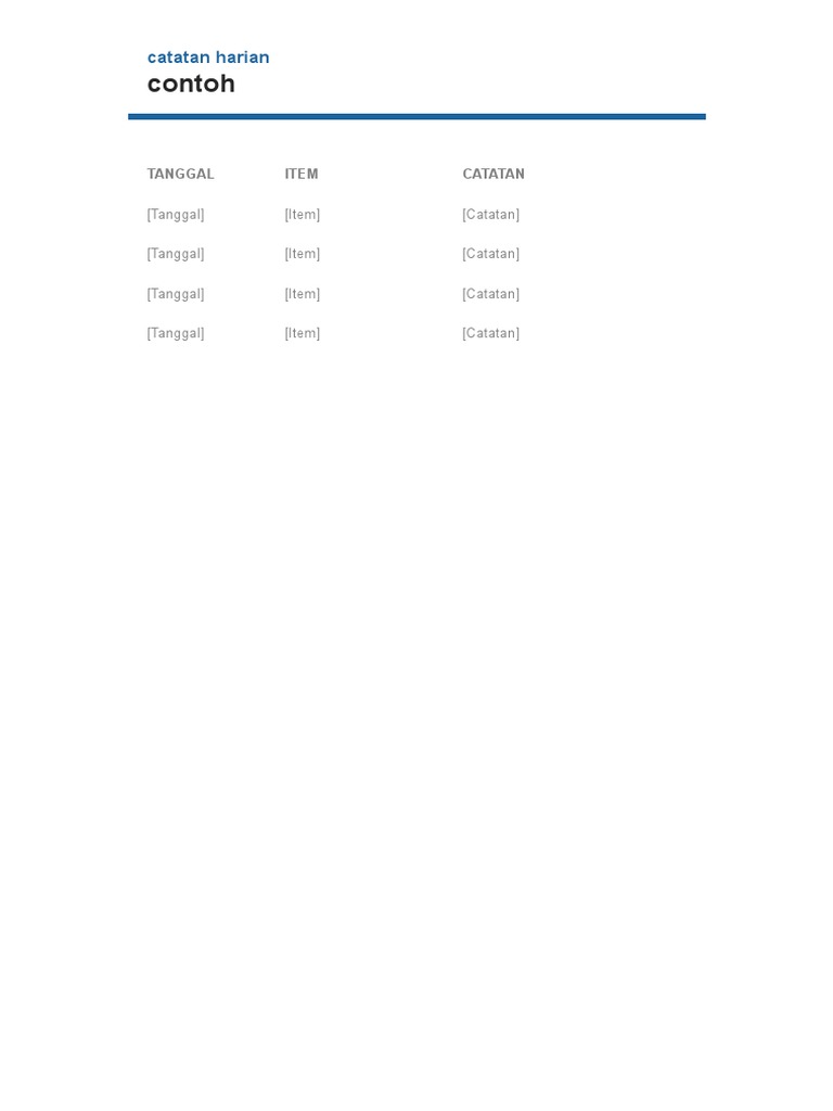 Contoh: Catatan Harian | PDF