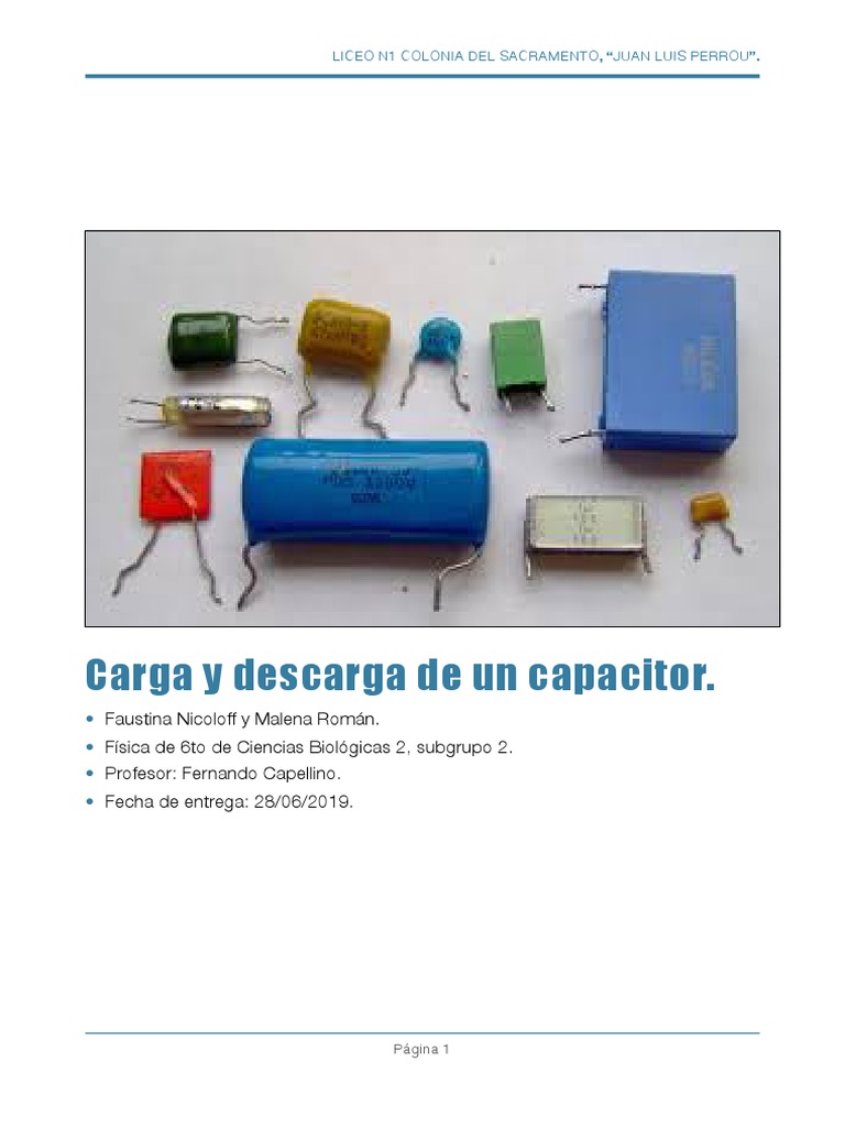 Carga y descarga de capacitores en RC | PDF | Condensador | Capacidad