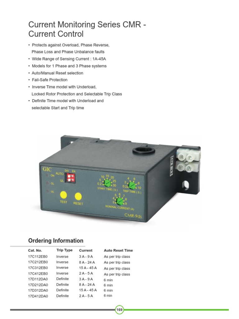 Current Monitoring Series CMR - Current Control: Ordering Information ...