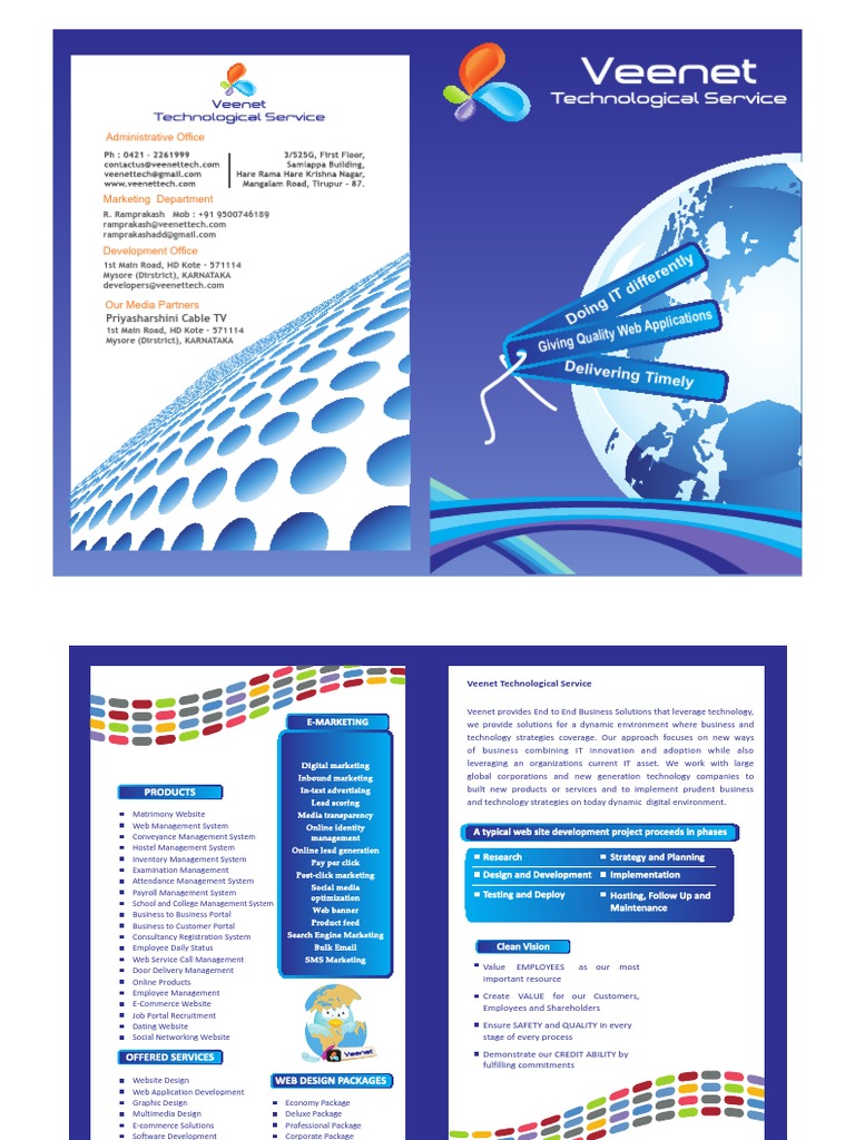 Veenet Technological Service - E Brochure | PDF | E Commerce | Websites