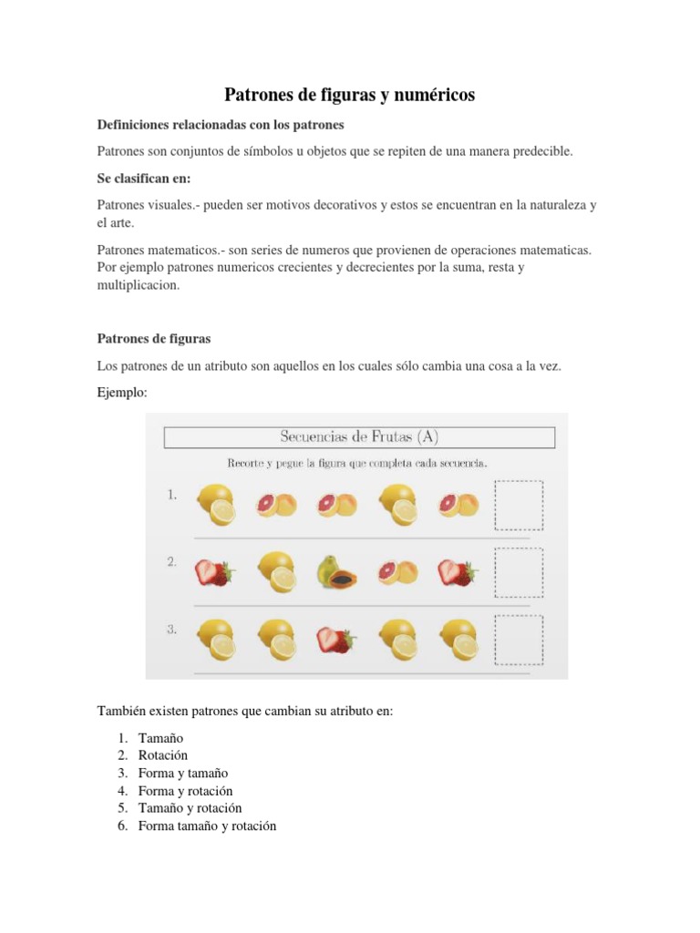 Patrones de Figuras y Numéricos | PDF