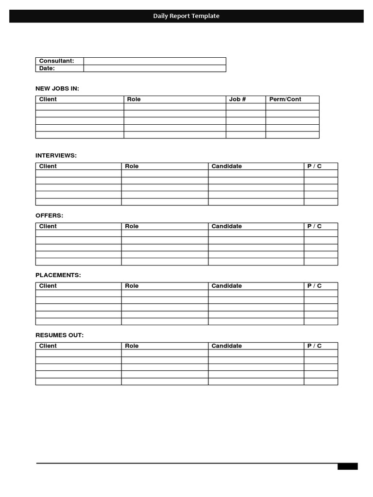 Daily Job Report Template | PDF