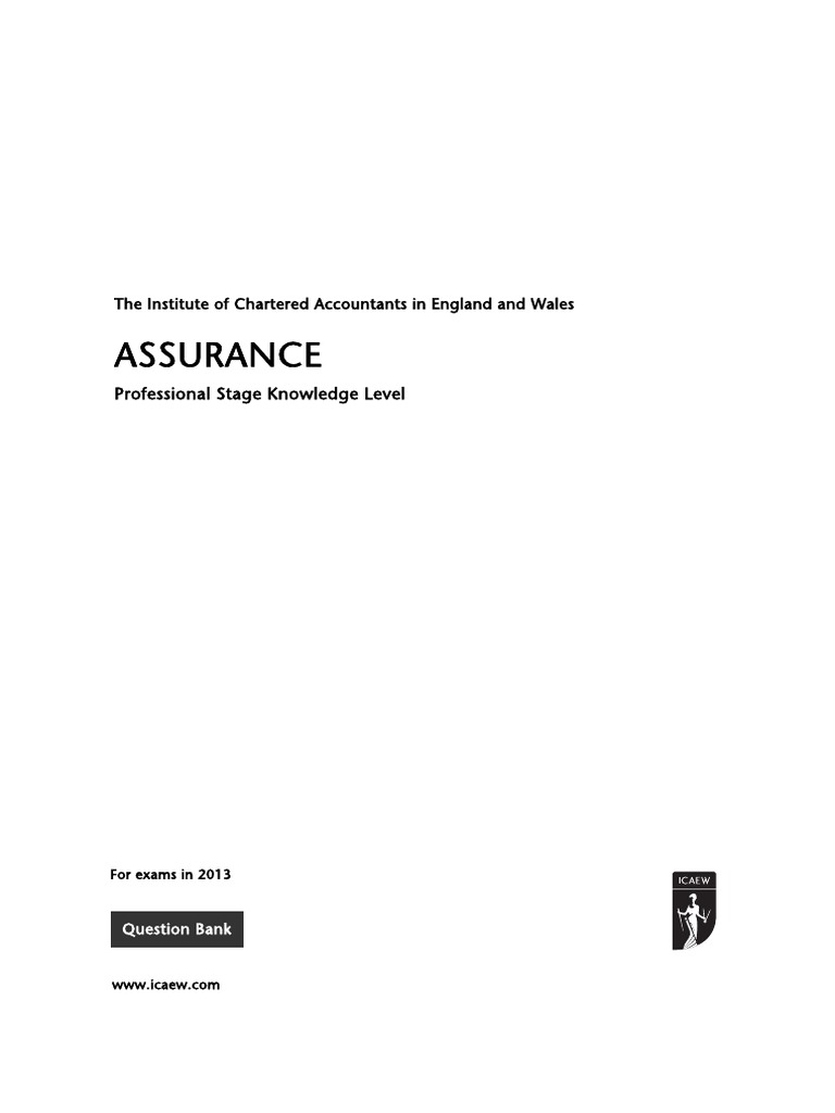 Assurance Question Bank 2013 | PDF | Audit | Internal Control