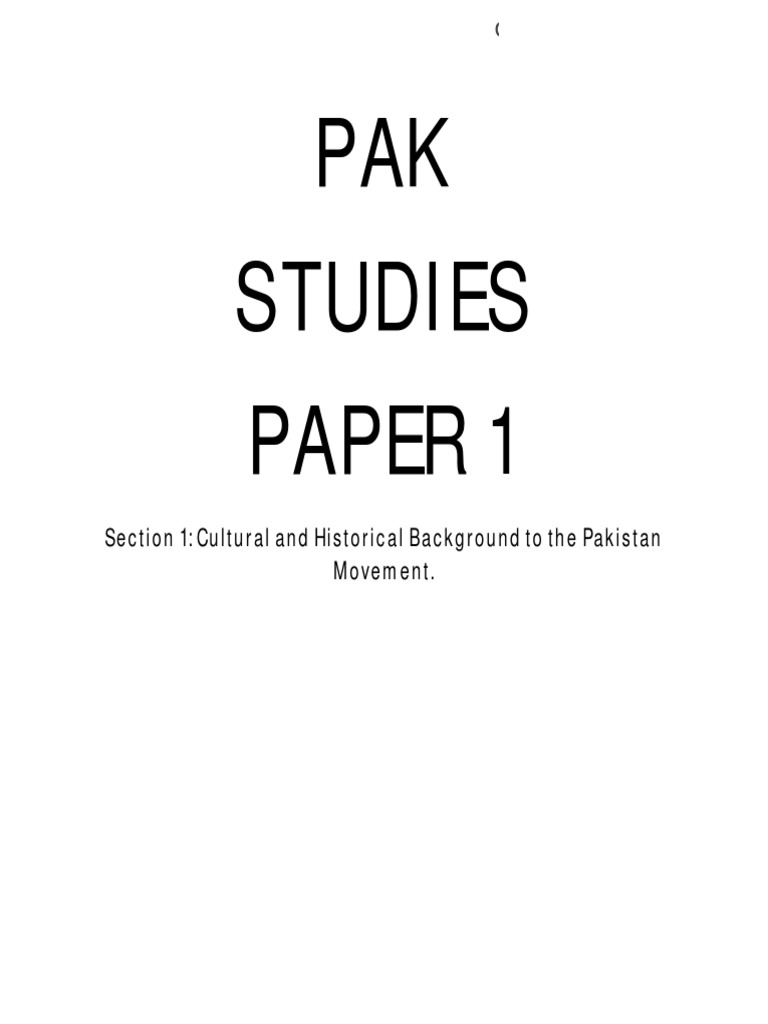 Pakistan Studies History Revision Notes O Level.pdf | British Raj | All ...