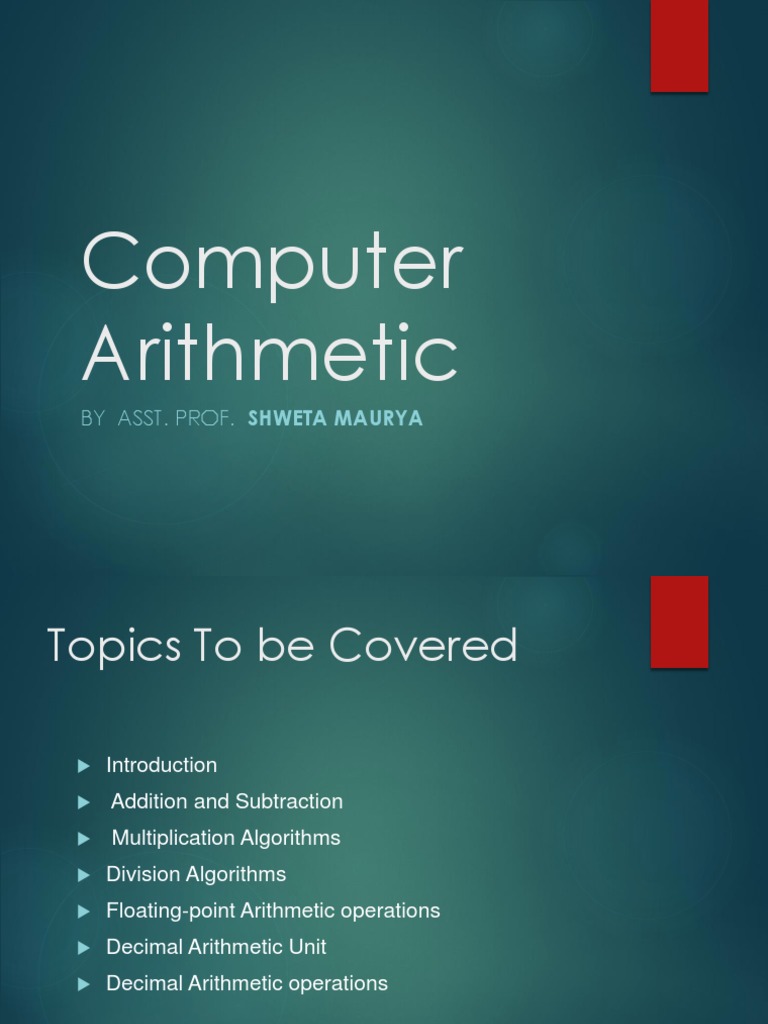Unit - 3 of Computer Architecture | PDF | Binary Coded Decimal | Arithmetic