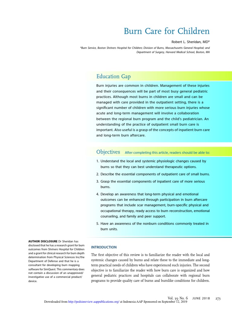 Burn Care For Children: Education Gap | PDF | Burn | Medical Specialties