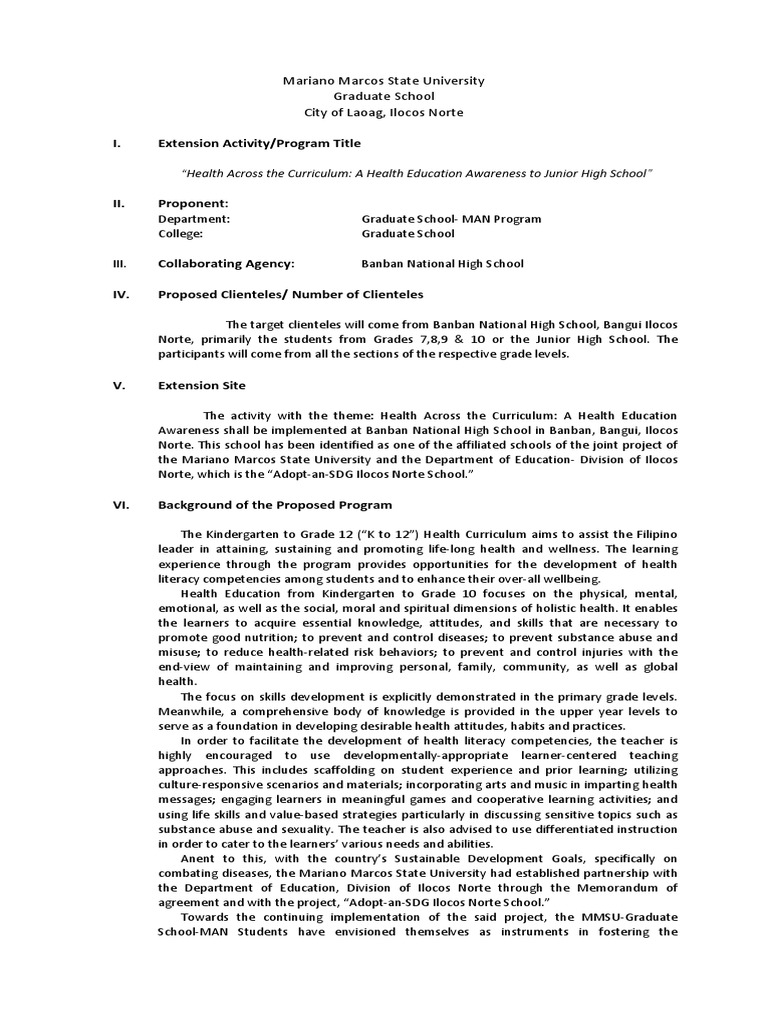 Capsule Proposal Initial | PDF | Health Education | Curriculum