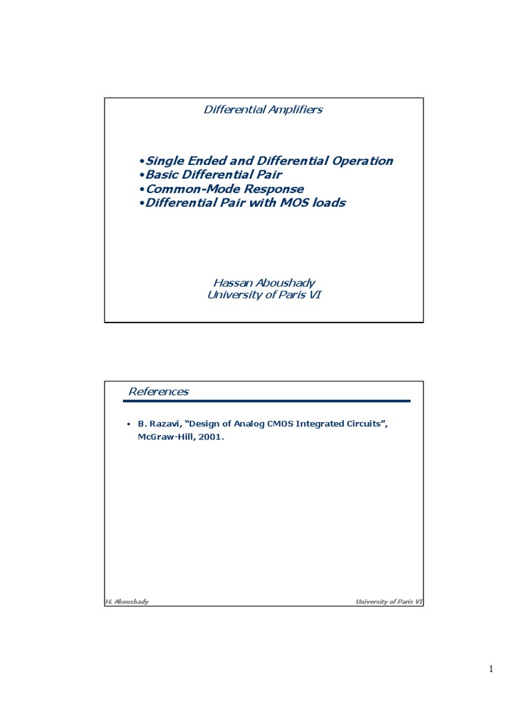 Differential Amplifiers Overview and Analysis | PDF | Amplifier ...