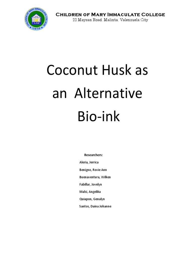 Coconut Husk As An Alternative Bio Ink | PDF | Ink | Printer (Computing)