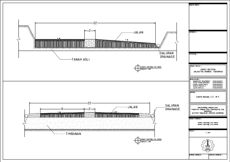 Contoh Cross Section Jalan | PDF